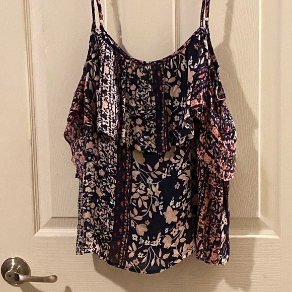 Lovestitch Tops Evereve Lovestitch Floral Open Shoulder Top Nwt